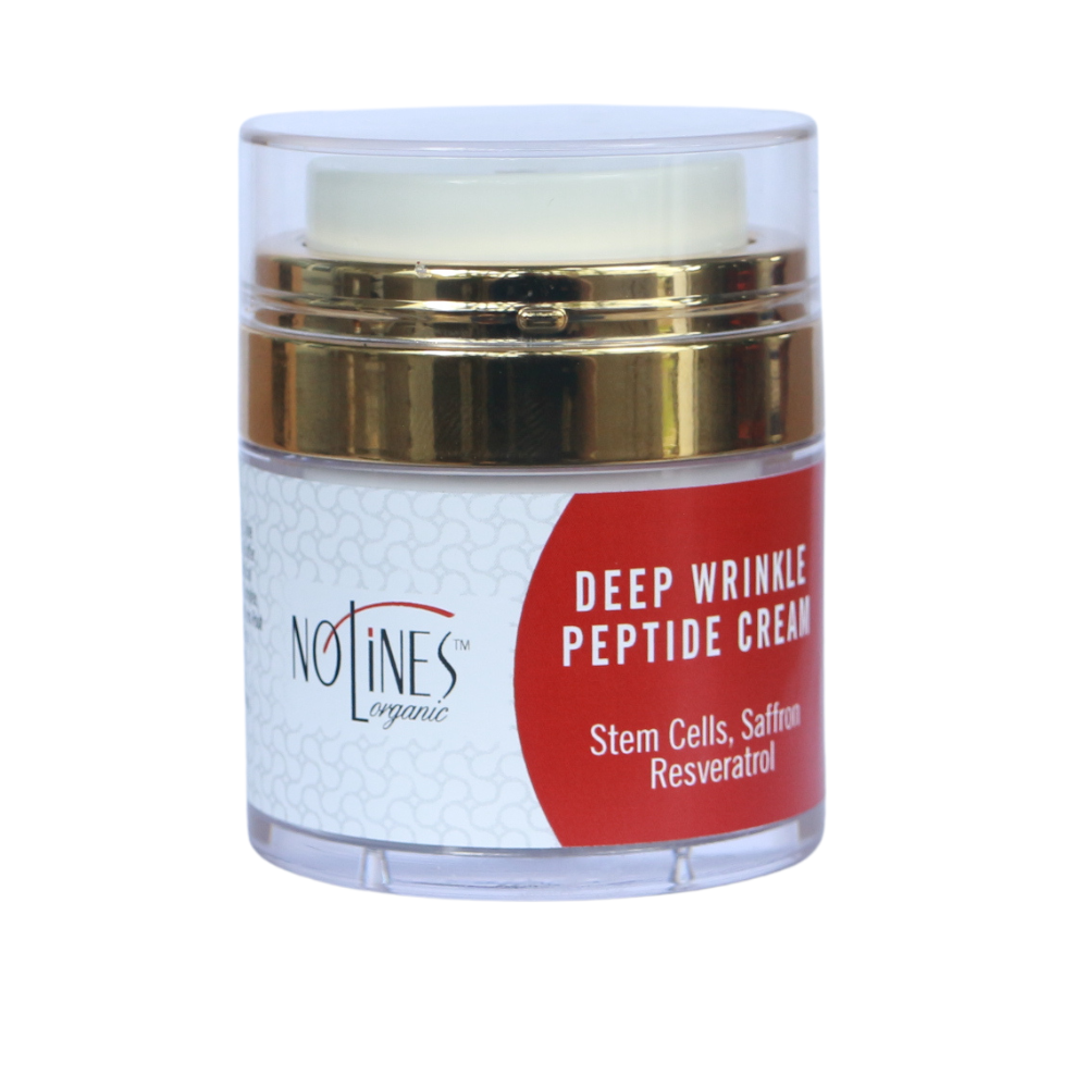NoLines Deep Wrinkle Peptide Cream with Plant Stem Cells, Saffron, Res ...